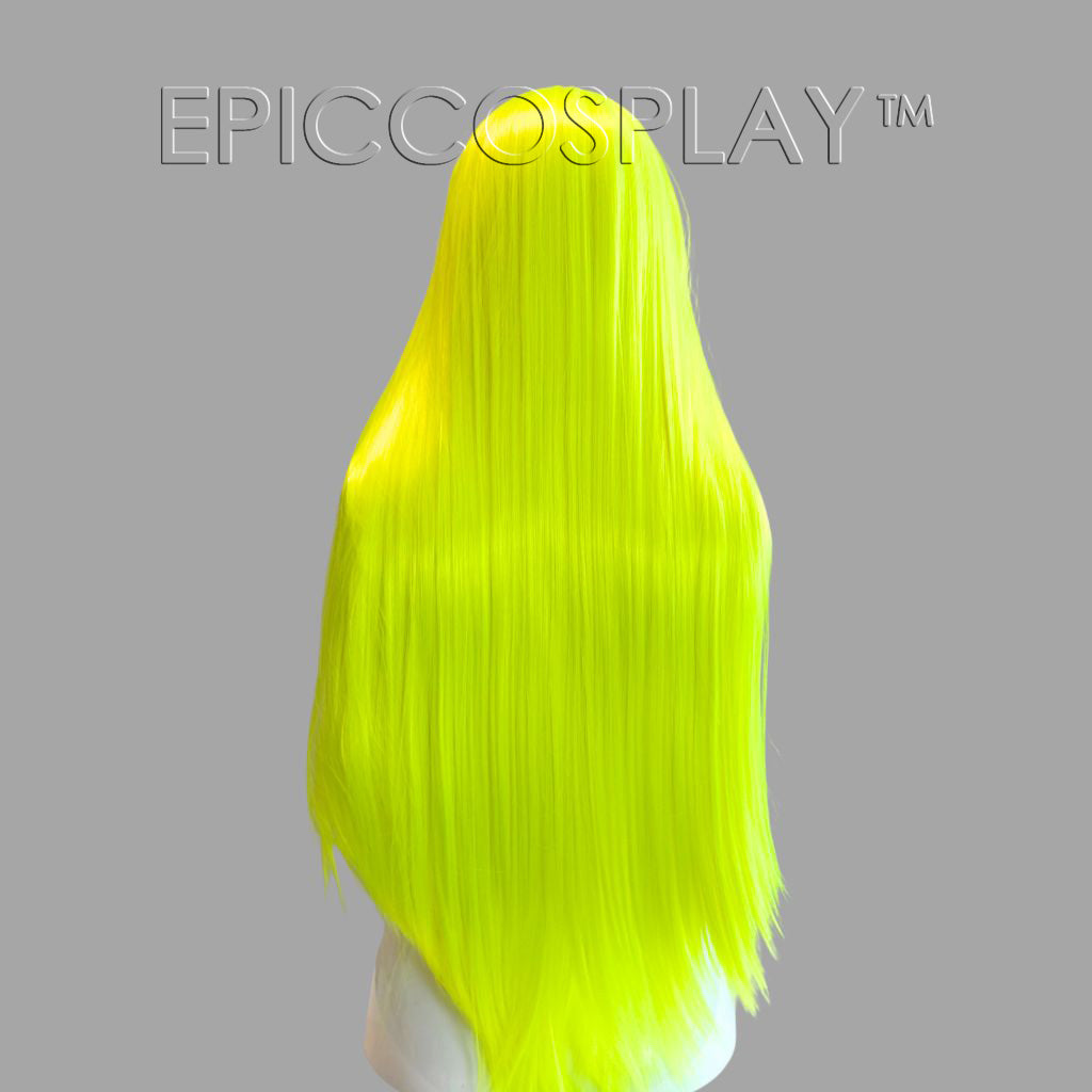 Eros - 31 inch Neon Yellow Multi Part Skin Top Wig