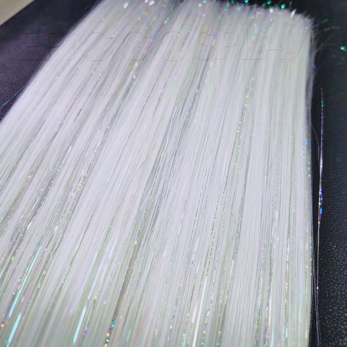 35 inch Tinsel Blended Classic White Hair Weft Extension