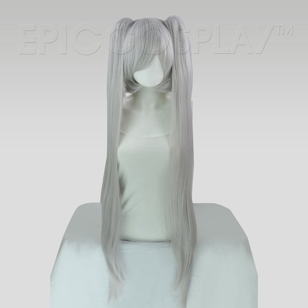 Eos 35 inch Silver Grey Straight Ponytail and Wig Set
