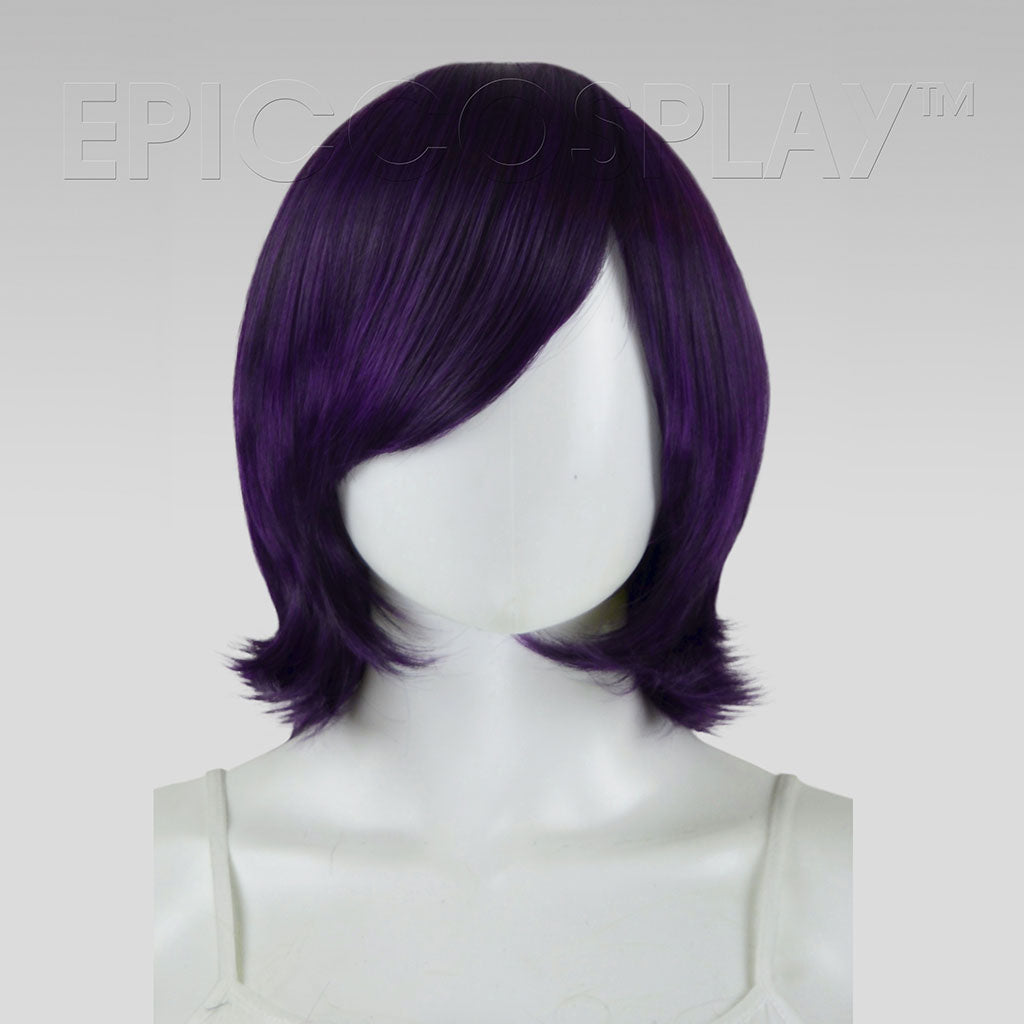 Chronos - 14 inch Purple Black Fusion Layered Cosplay Wig