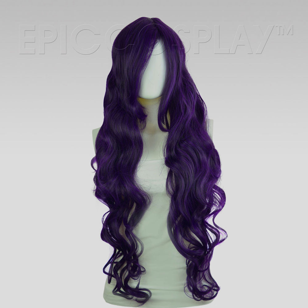 Hera - 40 inch Purple Black Fusion Curly Extra Long Cosplay Wig