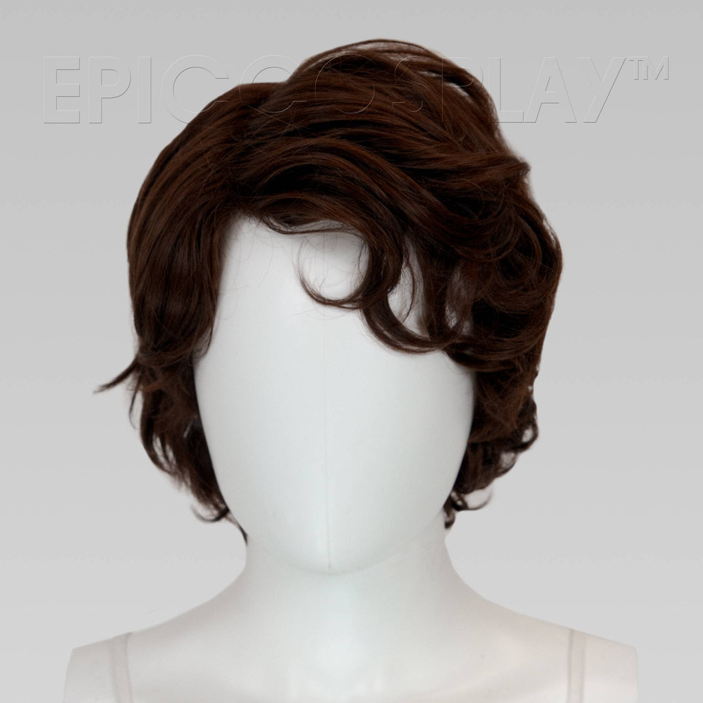 Aion - 11 inch Dark Brown Curly Short Cosplay Wig