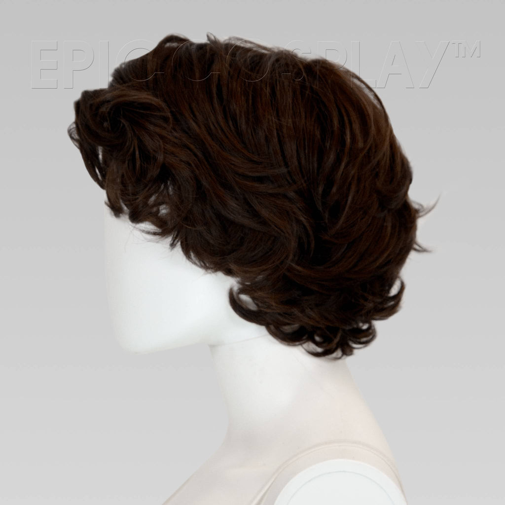 Aion - 11 inch Dark Brown Curly Short Cosplay Wig