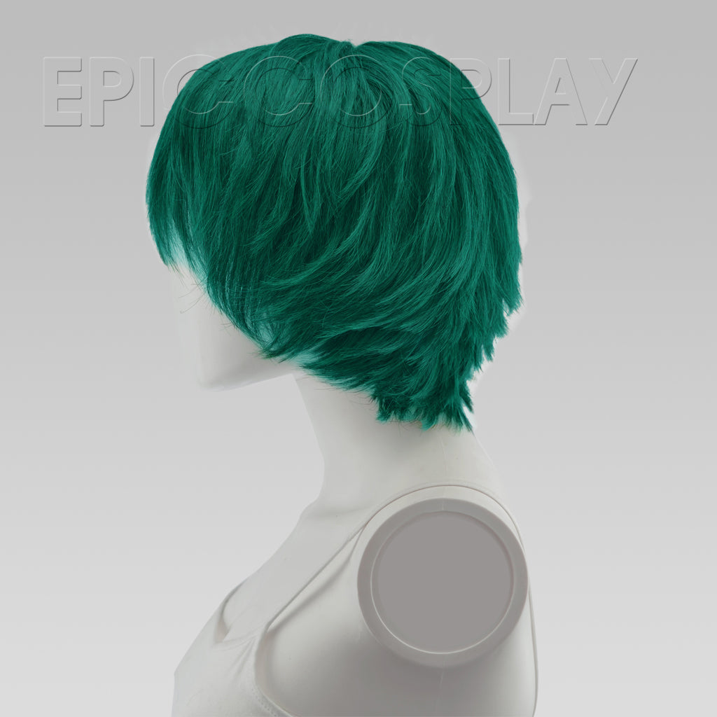 Apollo - 13 inch Emerald Green Layered Short Cosplay Wig