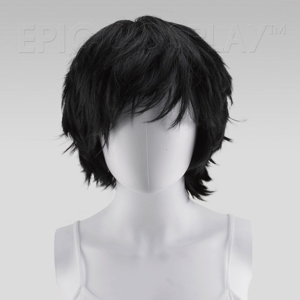 Apollo - 13 inch Black Layered Short Cosplay Wig