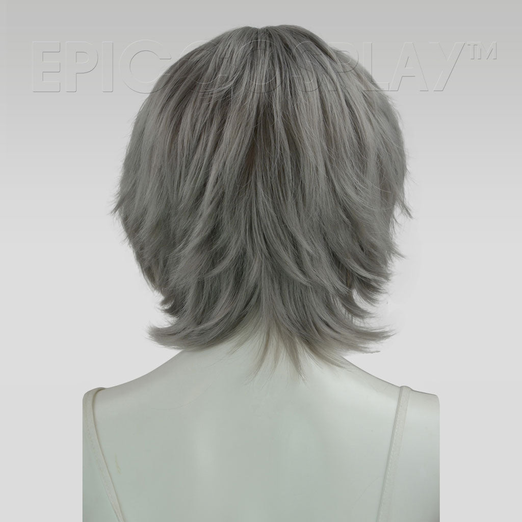 Apollo - 13 inch Gunmetal Grey Layered Short Cosplay Wig