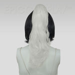 20 inch White Wavy Curly Ponytail Clipon