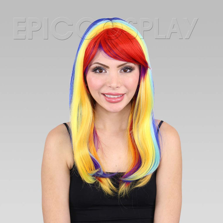 Signature - Rainbow Straight Multi Color Wig