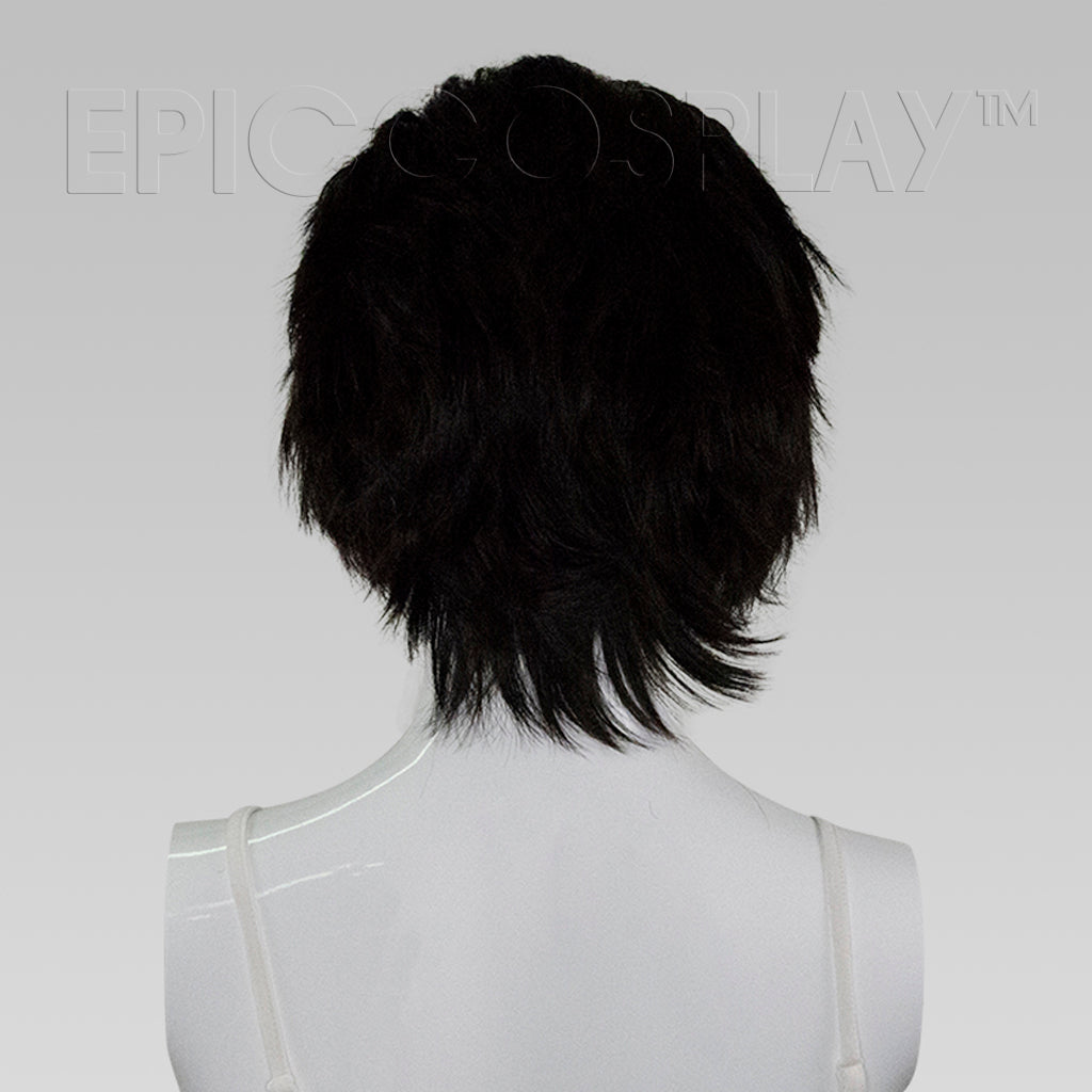 Signature - Black Slick Back Shaggy Wig with Blonde Streak