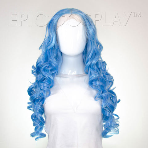 Daphne (Lacefront) - Light Blue Wavy Bangless Wig